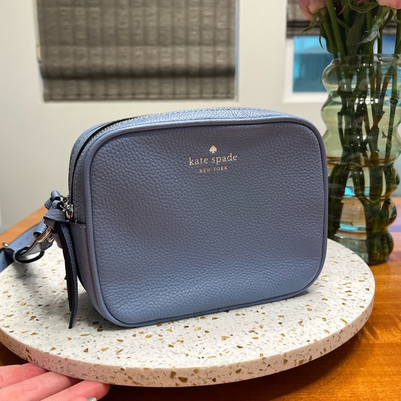 kate spade | Bags | Kate Spade Blue Doublezip Crossbody Pebble Leather ...